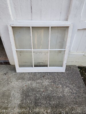 Vintage Farmhouse old wood window sash 6 pane window frame 28 1/2 x 31 ...