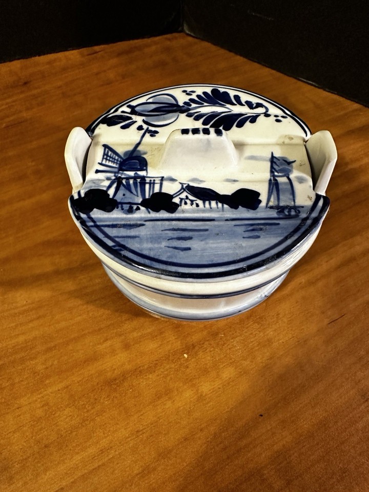 Royal Delft Porcelain Butter Salt or Jam Dish Barrel Design | eBay