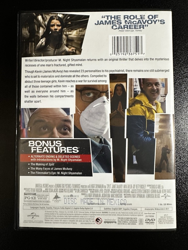 Split (DVD, 2016) James McAvoy 25192387517| eBay