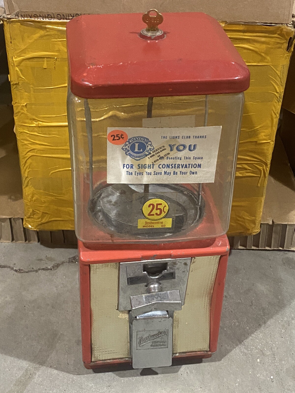 Northwestern Model 60 Quarter Peanut Machine Candy Gumball Machine ...