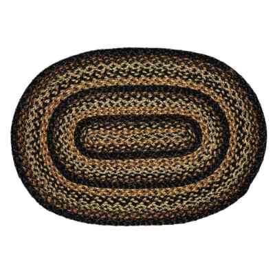 Black Forest Braided Area Rug By IHF Rugs. 4' x 6' Oval Rug. Black ...