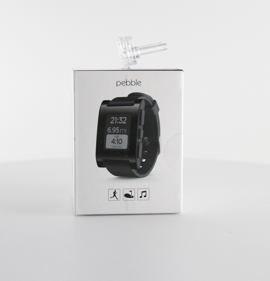 Boxed Pebble Smartwatch for iPhone iOS and Android OS - Jet Black ...