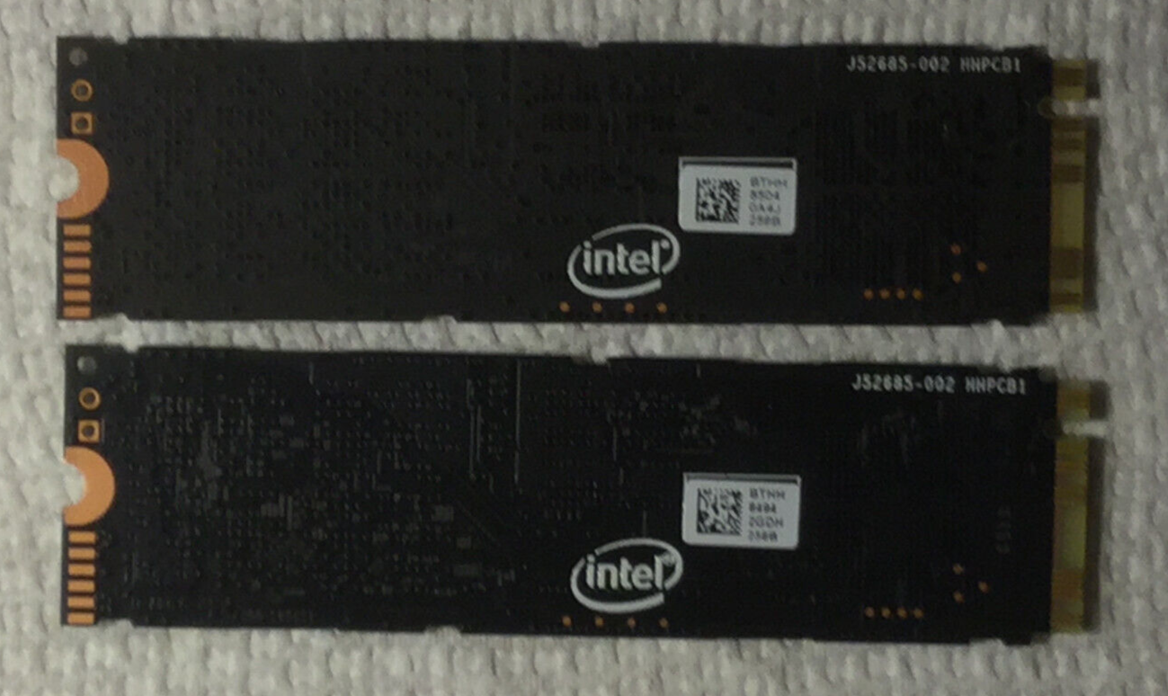 Lot of 2 Intel m.2 256GB 2280 PCIe NVMe SSD SSDPEKKF256G8L | eBay