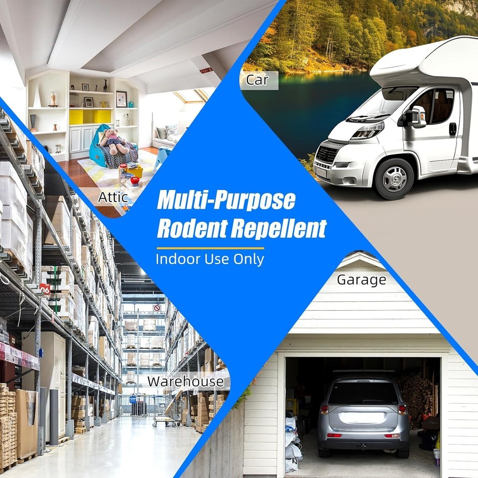 Ultrasonic Rodent Repellent Pest Repeller 4-in-1 Mouse Blocker Rat ...