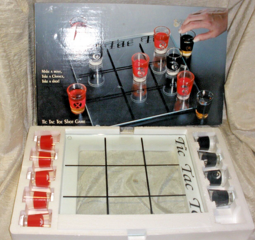 Elements Tic Tac Toe shot game , Game w/ Glass Board & Shot Glasses ...