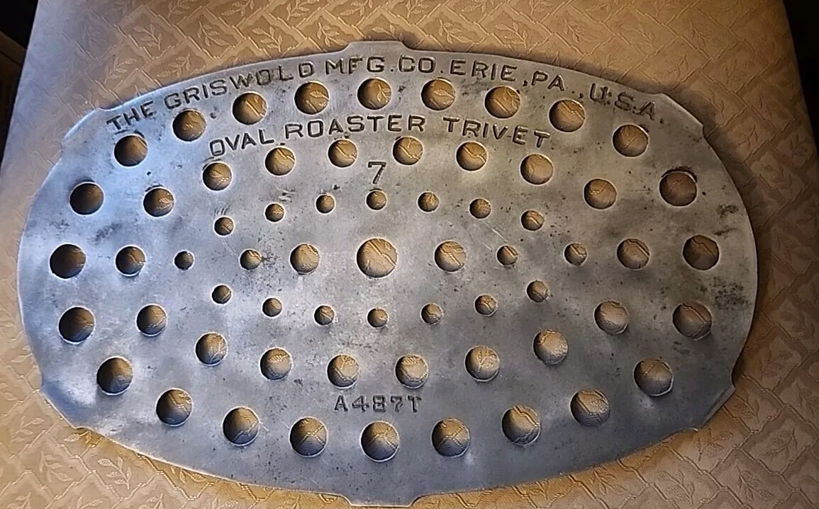 Vintage Griswold Oval Roaster Trivet #7 Pn. A487T Erie PA Aluminum | eBay