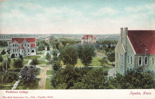 Postcard Topeka, Kansas: Aerial Washburn College (University) Circa ...