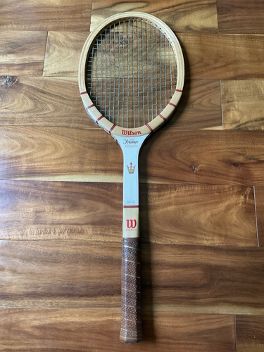 Antique Vintage Mid Century MCM JACK KRAMER Wood Wooden Leather Tennis ...