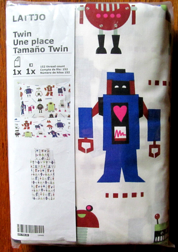 IKEA LATTJO Robots Twin Duvet Cover Pillowcase Set Multi-color 103.768. ...