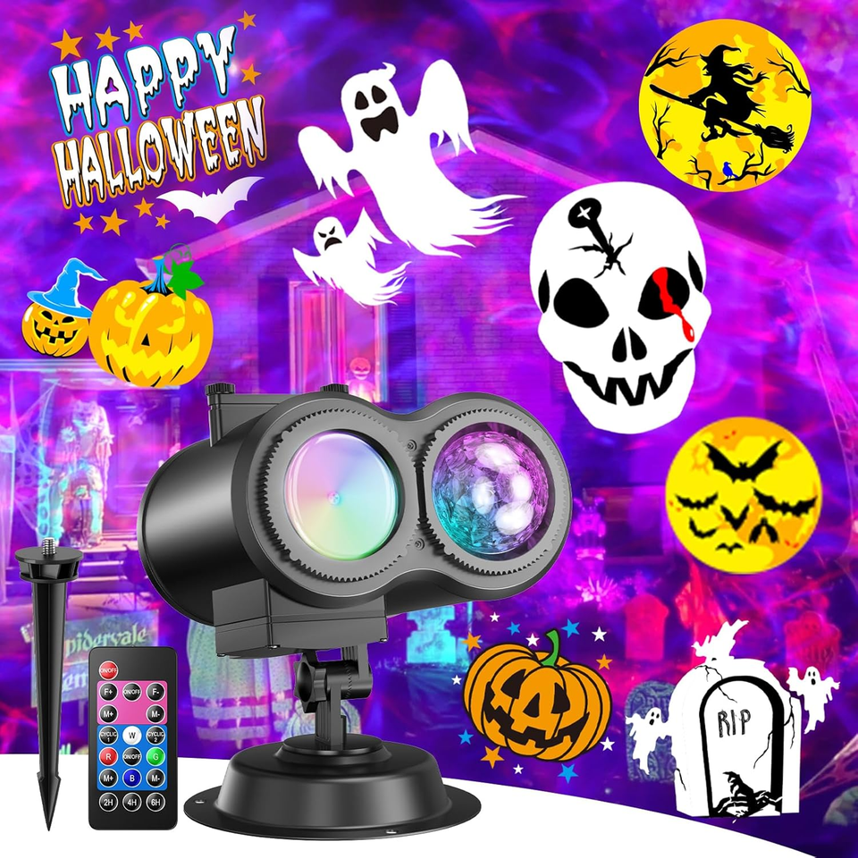 4-Large Pattern Halloween Projector Lights Outdoor, 29 Effects Holiday ...