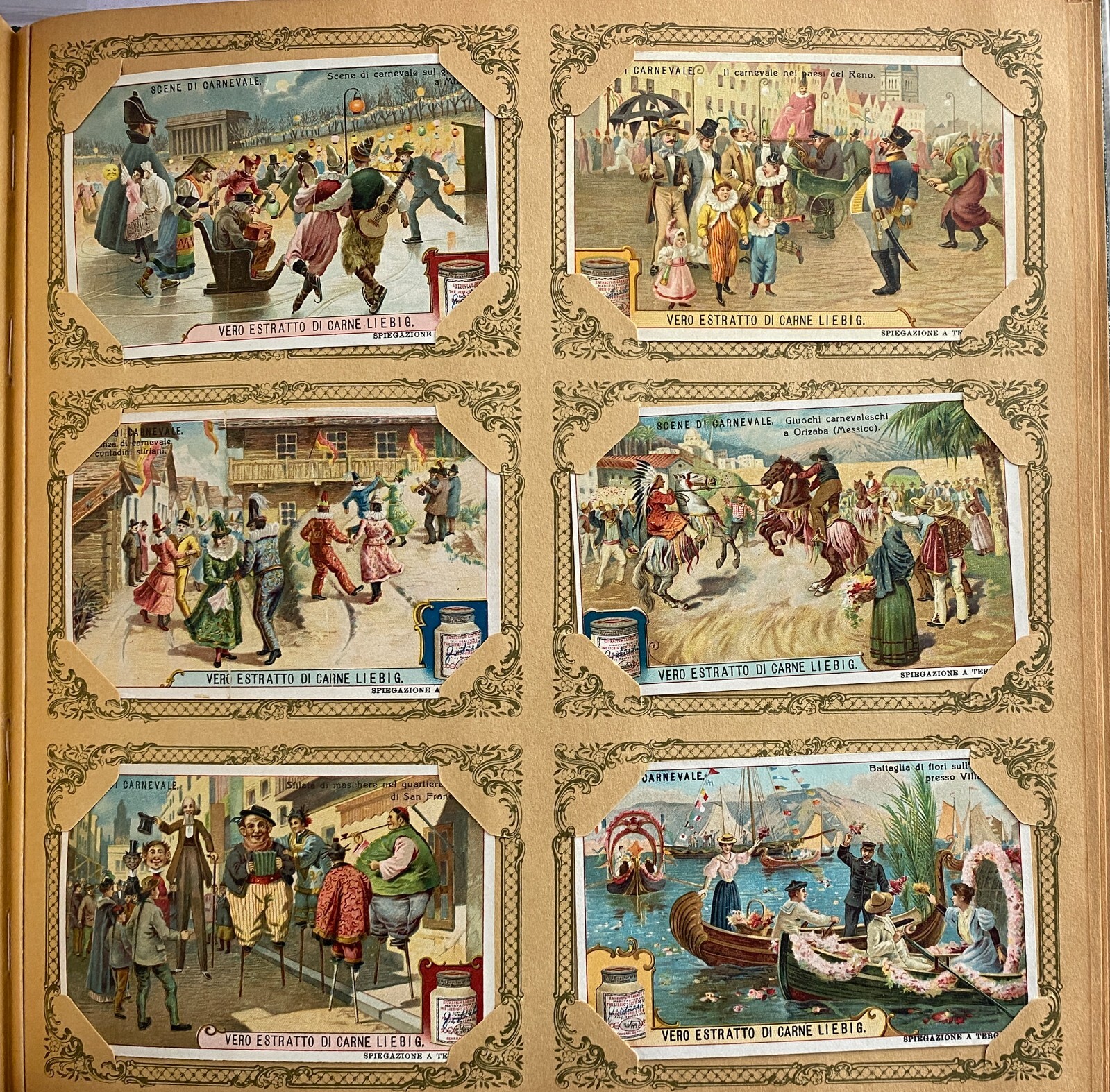 6 Glanzbilder Liebig Italian Numero S986 Secnes Von Karneval 1910 | eBay