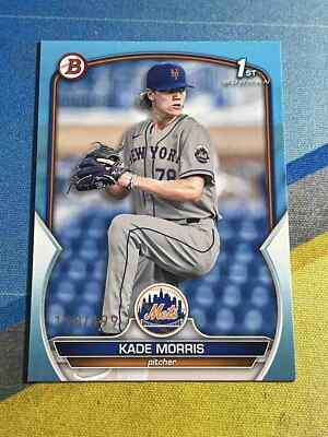 2023 Bowman Draft KADE MORRIS New York Mets BD-86 Sky Blue Paper #/499 ...