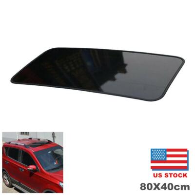 Universal Car Sticker Simulation Fake Sunroof Black Vinyl Film 80X40cm ...