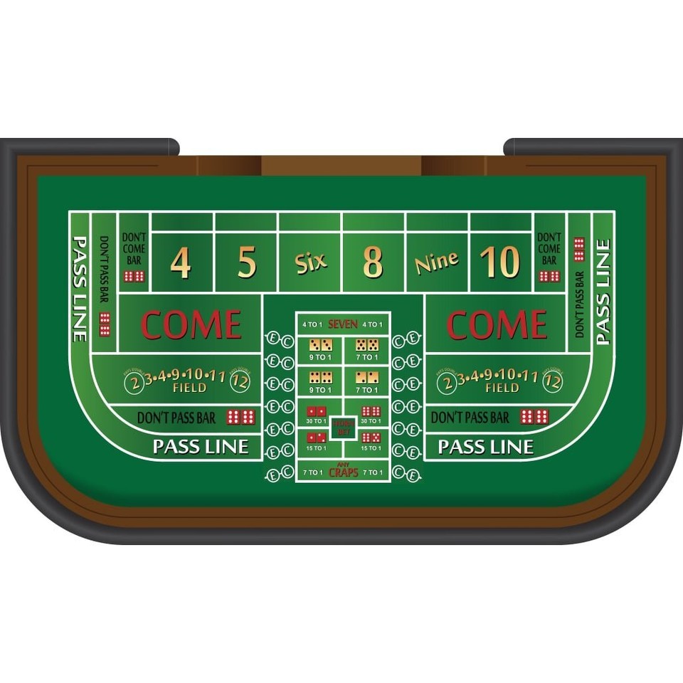 Craps Table Practice Layout Felt - Professional Quality Fabric - New | eBay