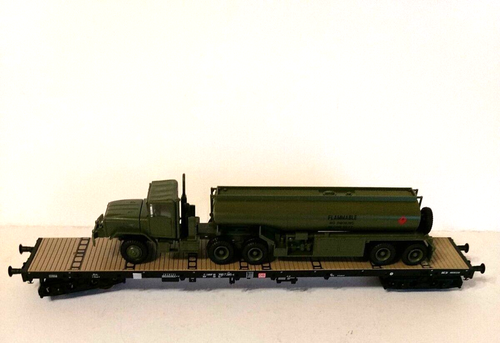 Roco 67766 4-achs.Rungenwagen DB-AG beladen mit Sattelzugmaschine ...