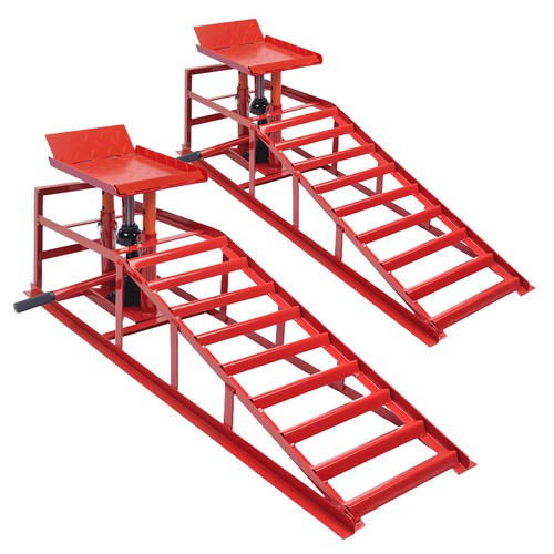 2 Pcs Heavy Duty Auto Car Truck Service Ramps Lifts Hydraulic Lift 5 ...