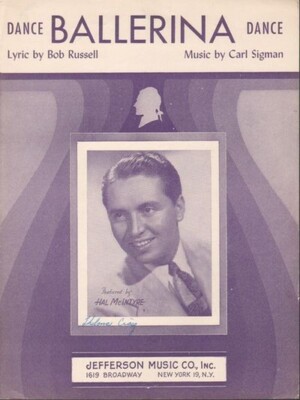 "Dance Ballerina Dance" by Bob Russell & Carl Sigman, 1947 — Vintage ...