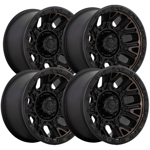 (Set of 4) Fuel D824 Traction 17x9 6x5.5" -12mm Black/Tint Wheels Rims ...