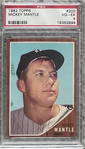 Mickey Mantle 1962 Topps #200 PSA Graded VG-EX 4 | eBay