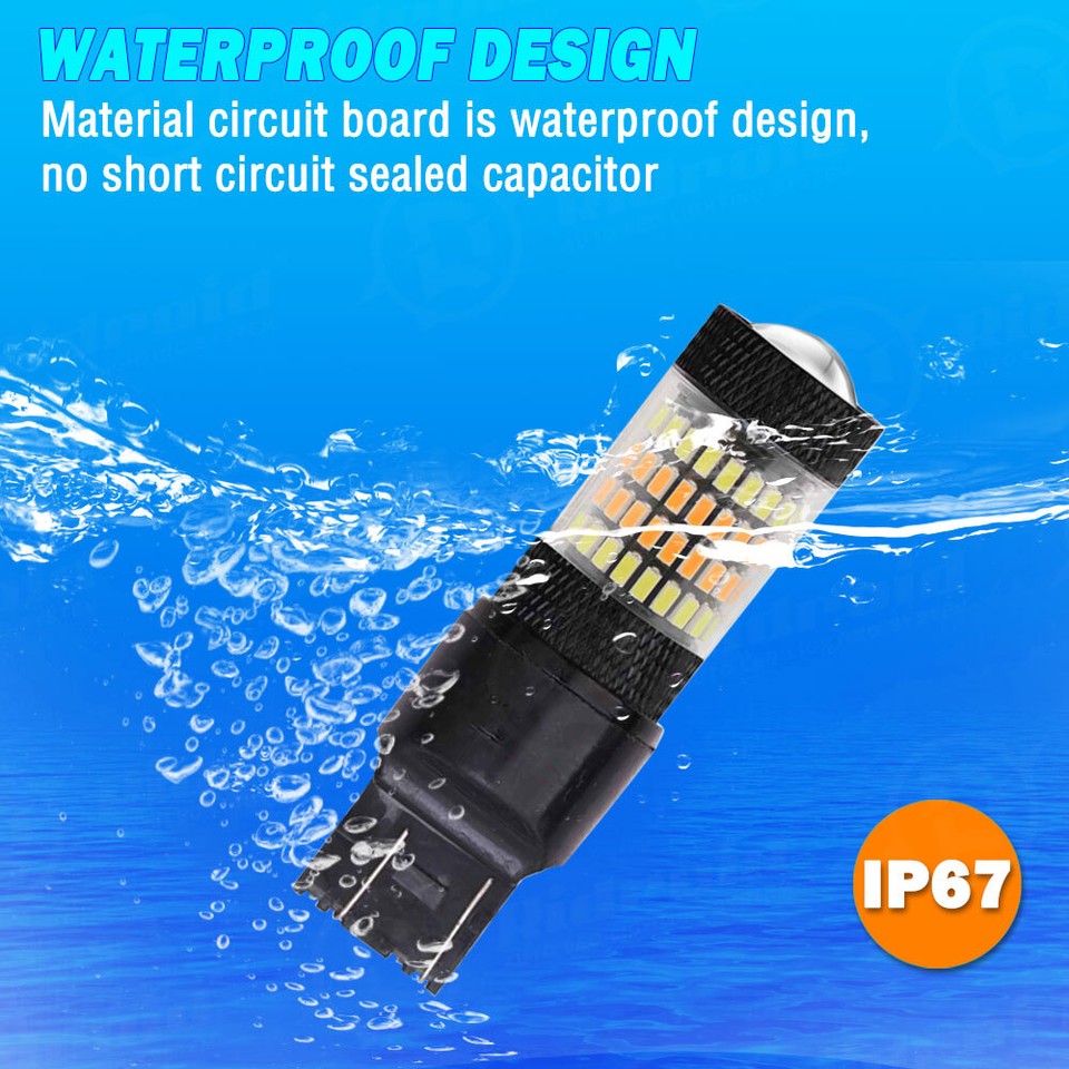 7443 7444 LED Turn Signal Switchback White/Amber DRL Parking Light ...