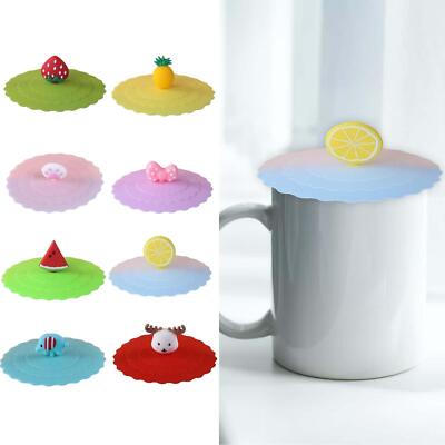 8x Silicone Cup Lids Coffee Mug Cover Drink Cup Cover Airtight Seal ...