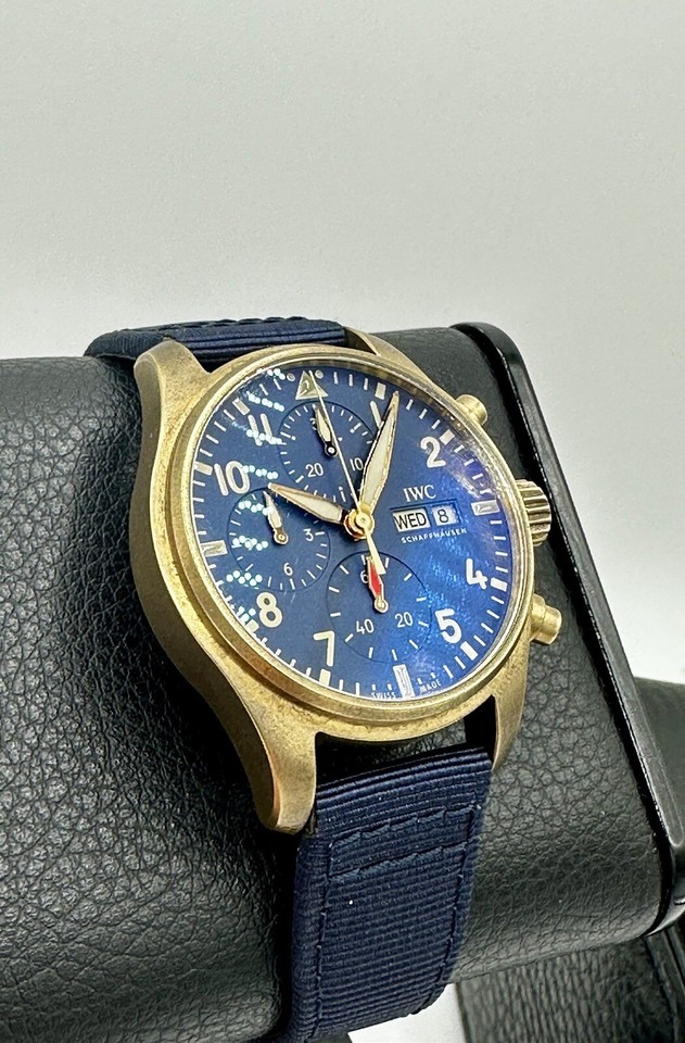 IWC Pilots Watch Chronograph 41 BRONZE IW388109 Blue Dial 3881-09 ...
