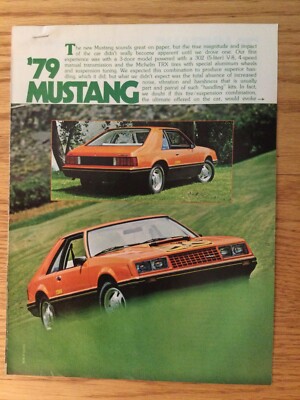 Mustang54 Article 1979 Ford Mustang TRX August 1978 4 page | eBay