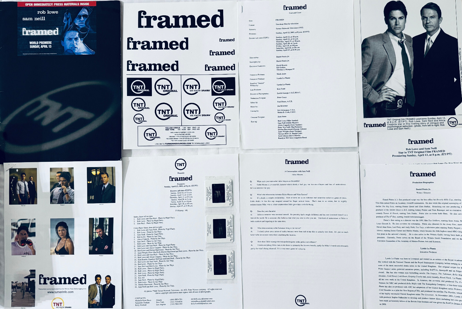Original TNT Framed Press Kit Pamphlet B&W Glossy Photo Color Slides ...