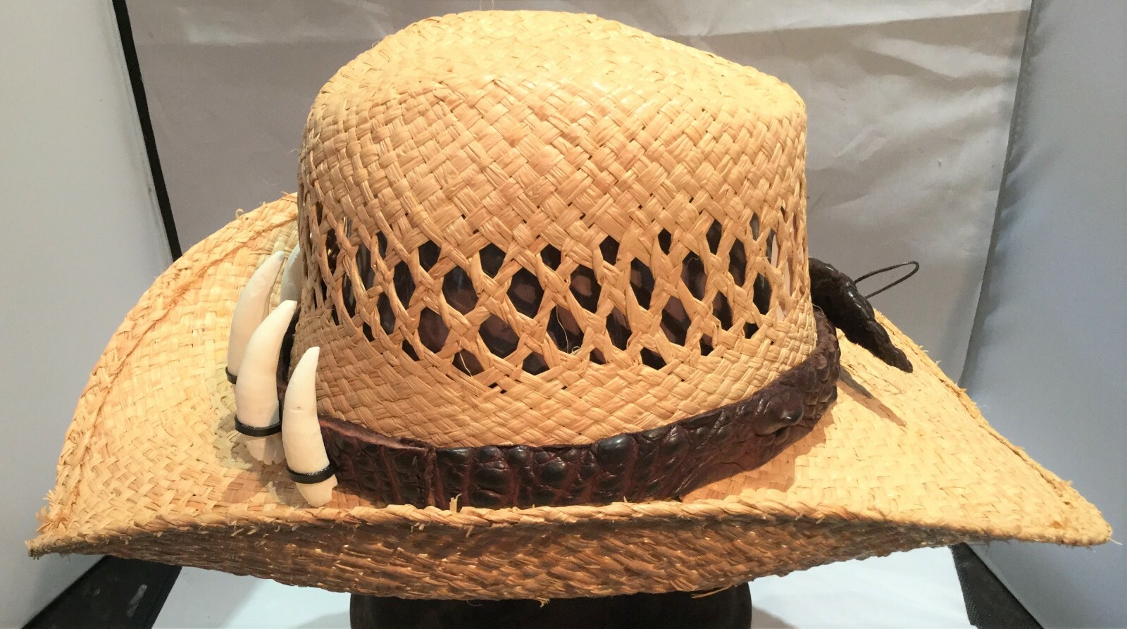 Genuine crocodile leather hatband 5 teeth hats for man woman Australian ...