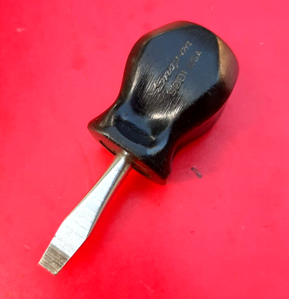 Snap-on Tools USA Stubby Flat Slotted Black Hard Handle Screwdriver ...