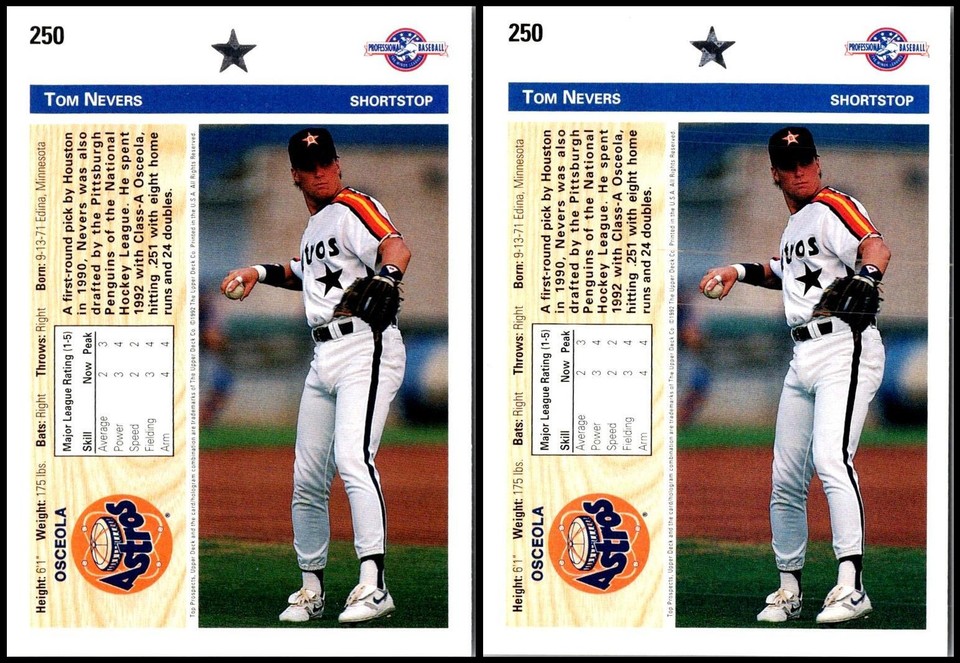 Upper Deck Minors Tom Nevers (2) Card Lot - HOT ITEM – EXPECTED TO SELL ...