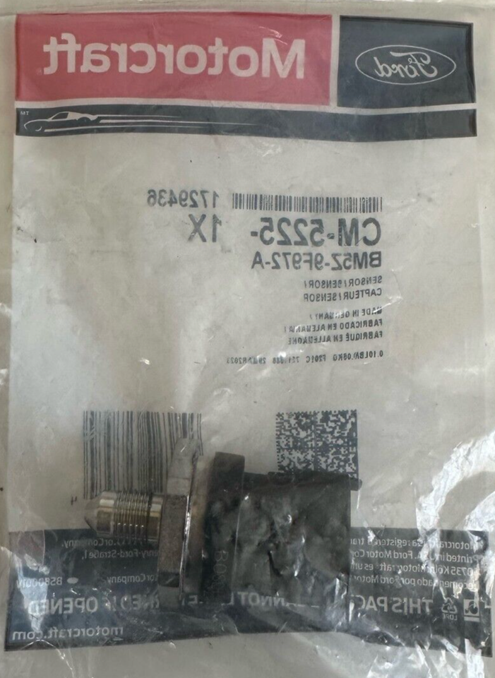 New OEM Motorcraft 2012-2021 Ford Fuel Rail Pressure Sensor BM5Z-9F972 ...