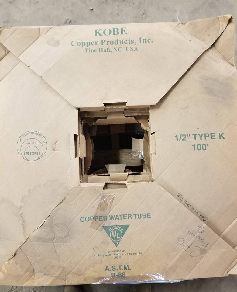 Kobe-Wieland 12K100 Copper Water Tube, type K, KCPI, 1/2" x 100 ft. | eBay