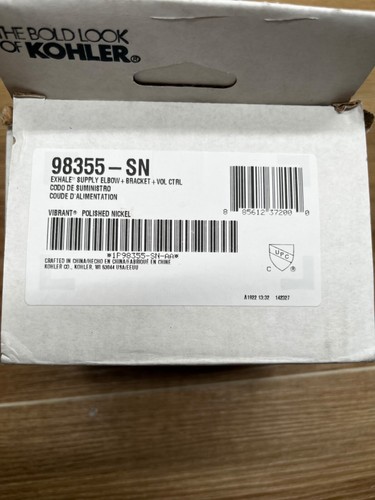 Kohler 98355-SN Exhale Wall Supply Elbow with Volume Control | eBay