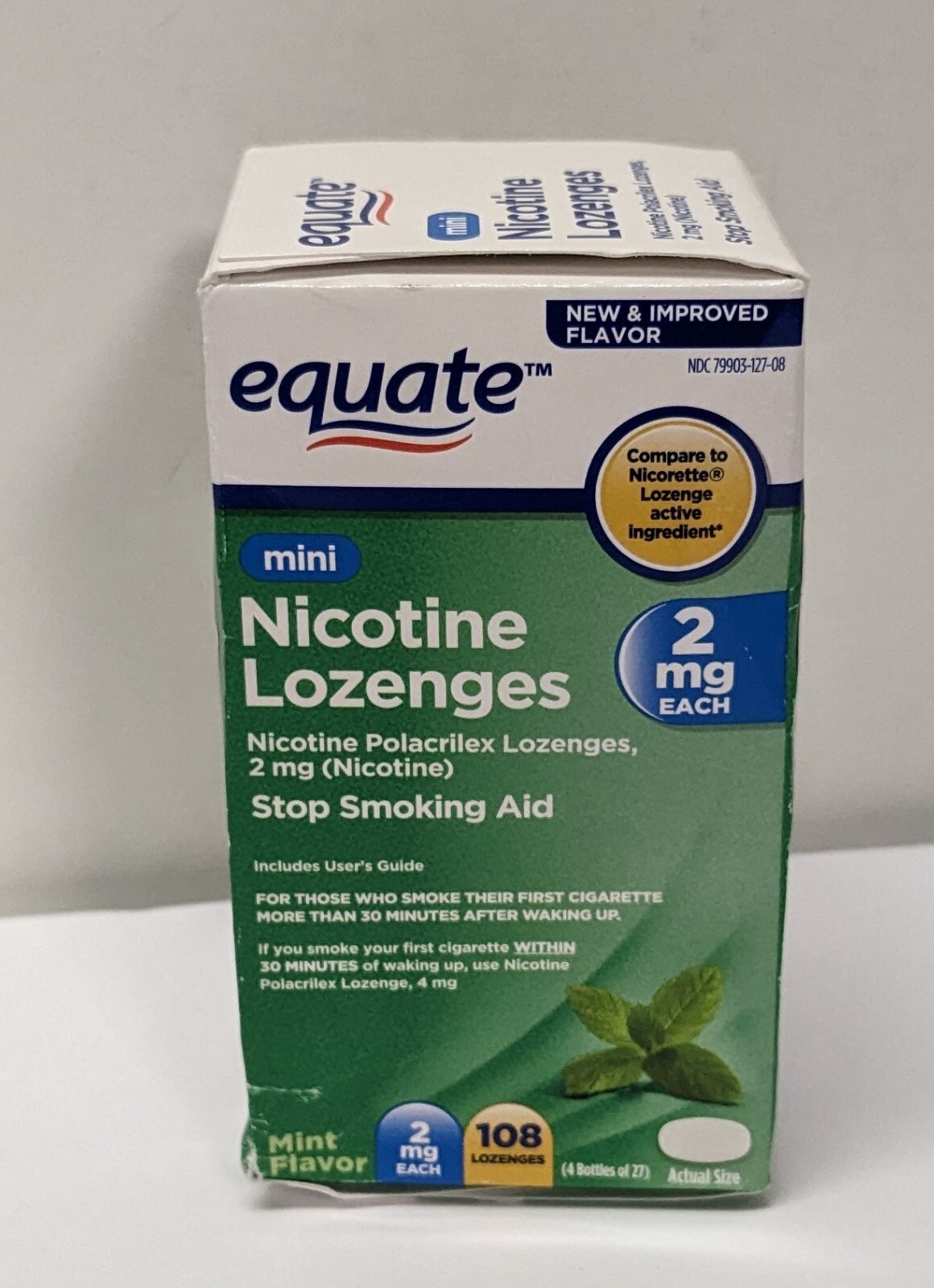 Mini Nicotine Lozenges Stop Smoking Aid Mint 2mg 108 Lozenges Exp 1/25 ...