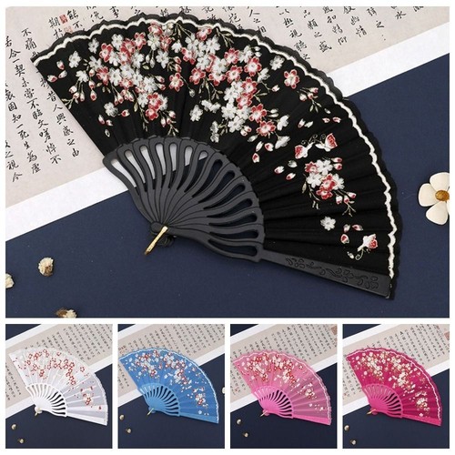 Chinese Style Antique Folding Fan Cloth Hand Held Fan Elegent Dance Fan ...