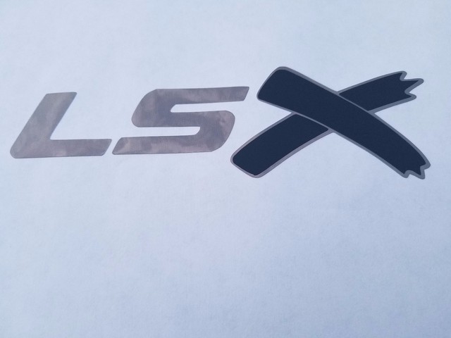 LSX Sticker decal vinyl ls x for chevy GM Black chrome and flat black X ...