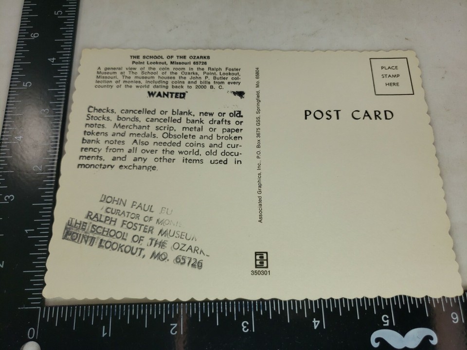 POSTCARD ''RALPH FOSTER MUSEUM THE SCHOOL OF THE OZARKS '', MISSOURI ...