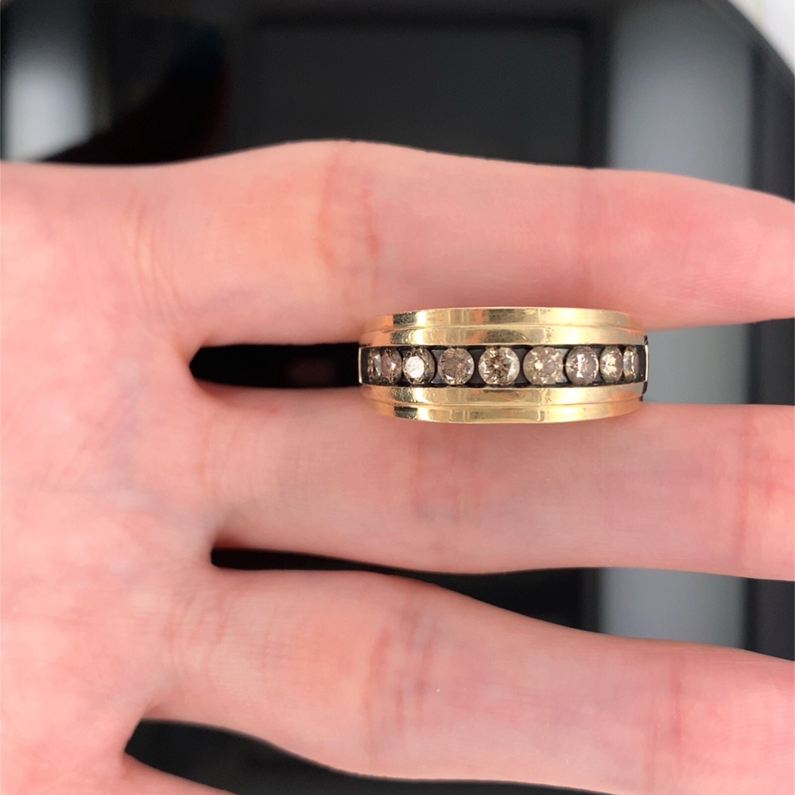 MGW 10k Yellow Gold 1.00Ctw Cognac Diamond Band Men’s Ring $2650 Retail ...