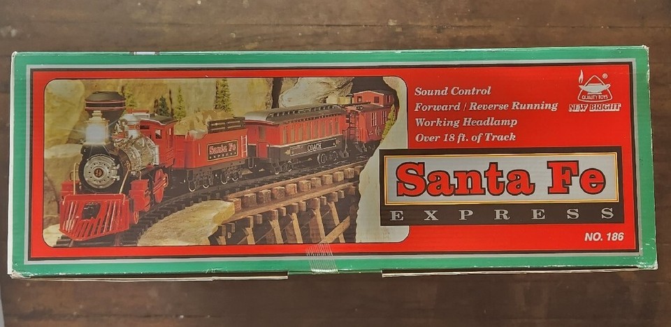 New Bright Industrial Toys SANTA FE Express TRAIN SET w/ Sound Lights ...