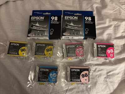 Epson 98 ink cartridges genuine Open Box Lot Of 8 Ink Cartridges All ...