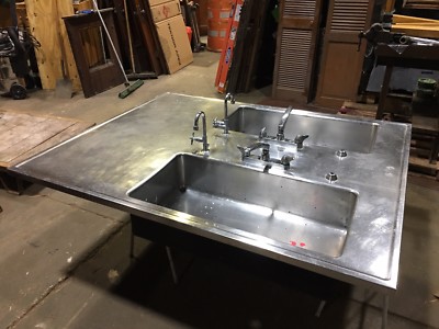 Big Stainless Steel Double Basin Island Top Science Lab Sink Industrial ...