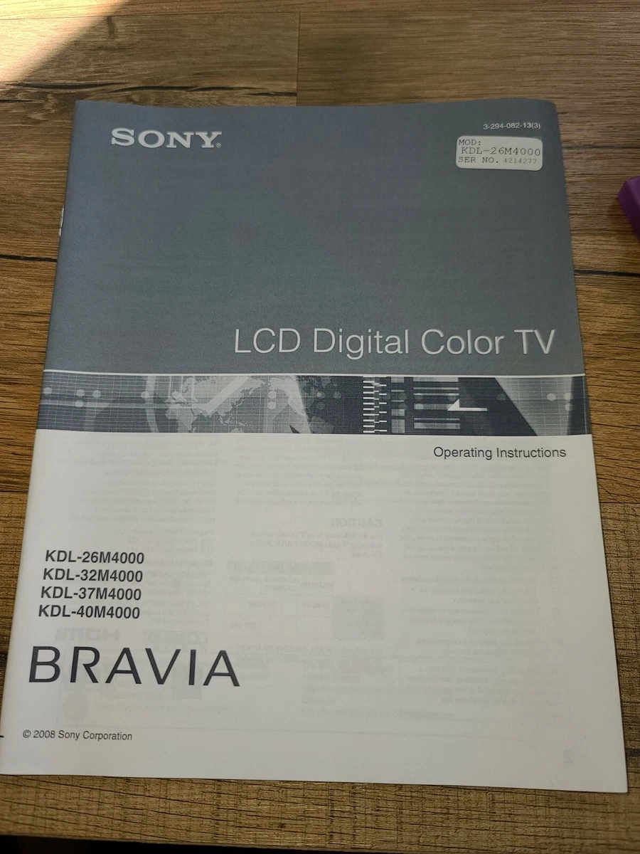 Sony Trinitron Wega Manual