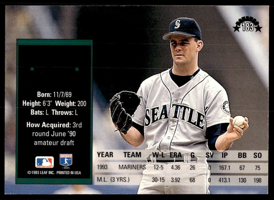 1994 Donruss Baseball Card Dave Fleming Seattle Mariners #183 | eBay
