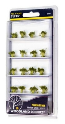 Woodland Scenics FS777 Medium Green Prairie Grass Peel 'n' Place Tufts ...