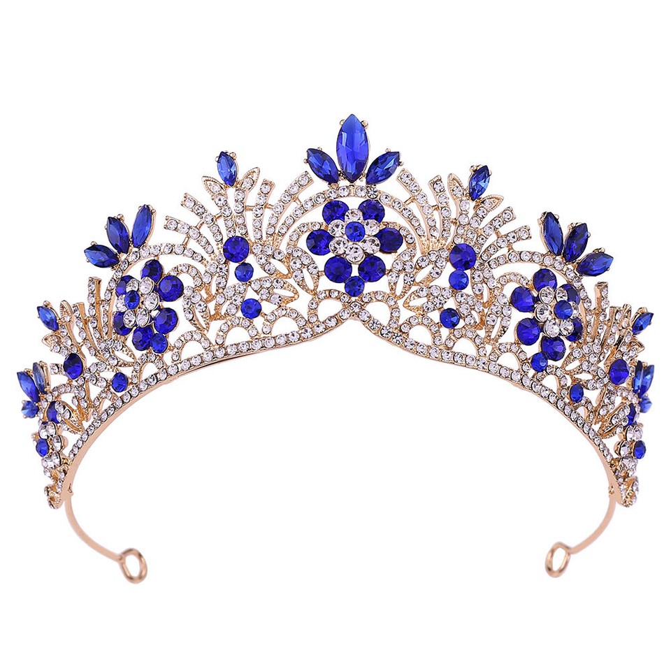 72 Styles Blue Crystal Queen Princess Tiara Crown Wedding Princess For ...
