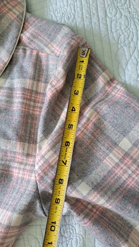 Vintage Pendleton Plaid Virgin Wool Robe Womens XL Gray Pink Pocket ...