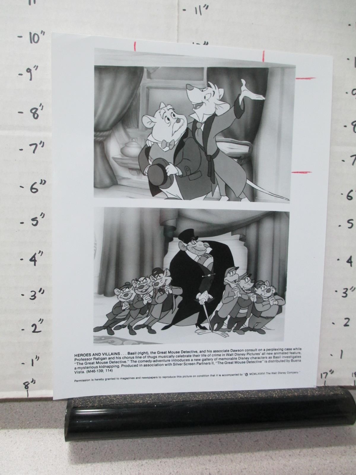 TV movie photo 1980s Disney cartoon GREAT Mouse Detective Basil Prof ...