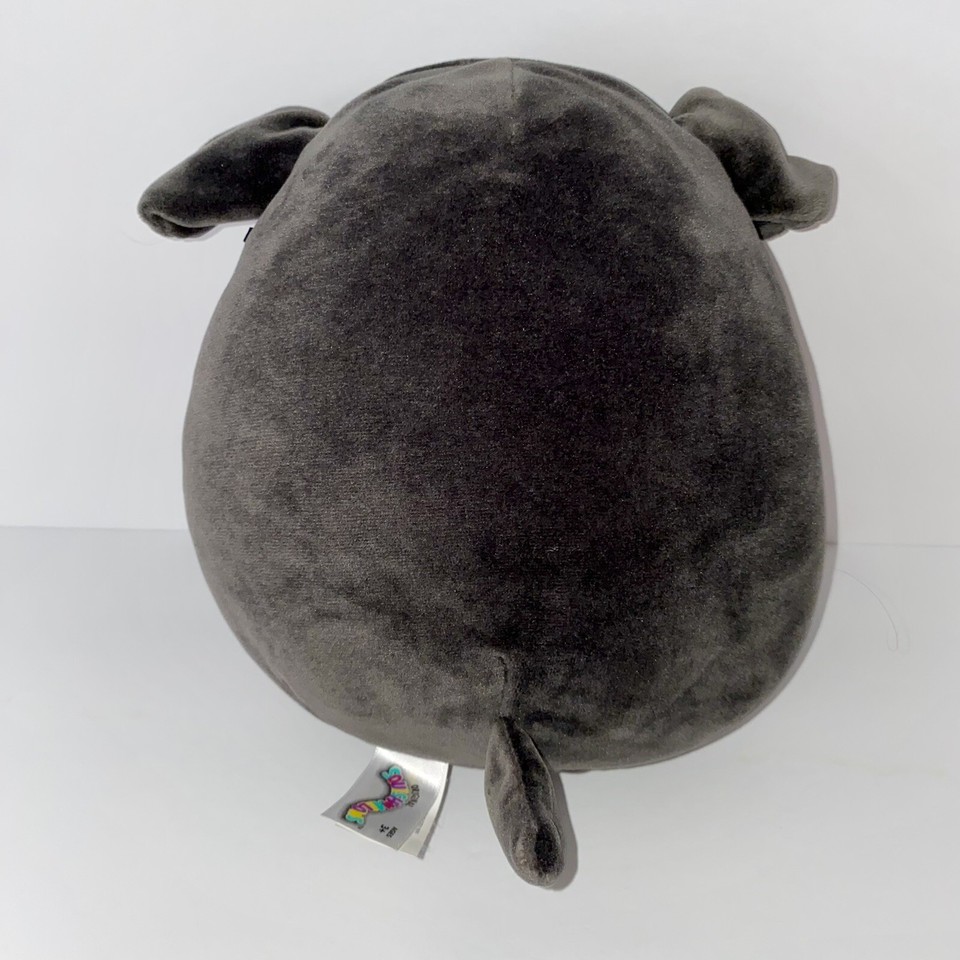 Original Squishmallows Bongo Pug 8” Squishy Plush Black Gray Puppy Dog ...
