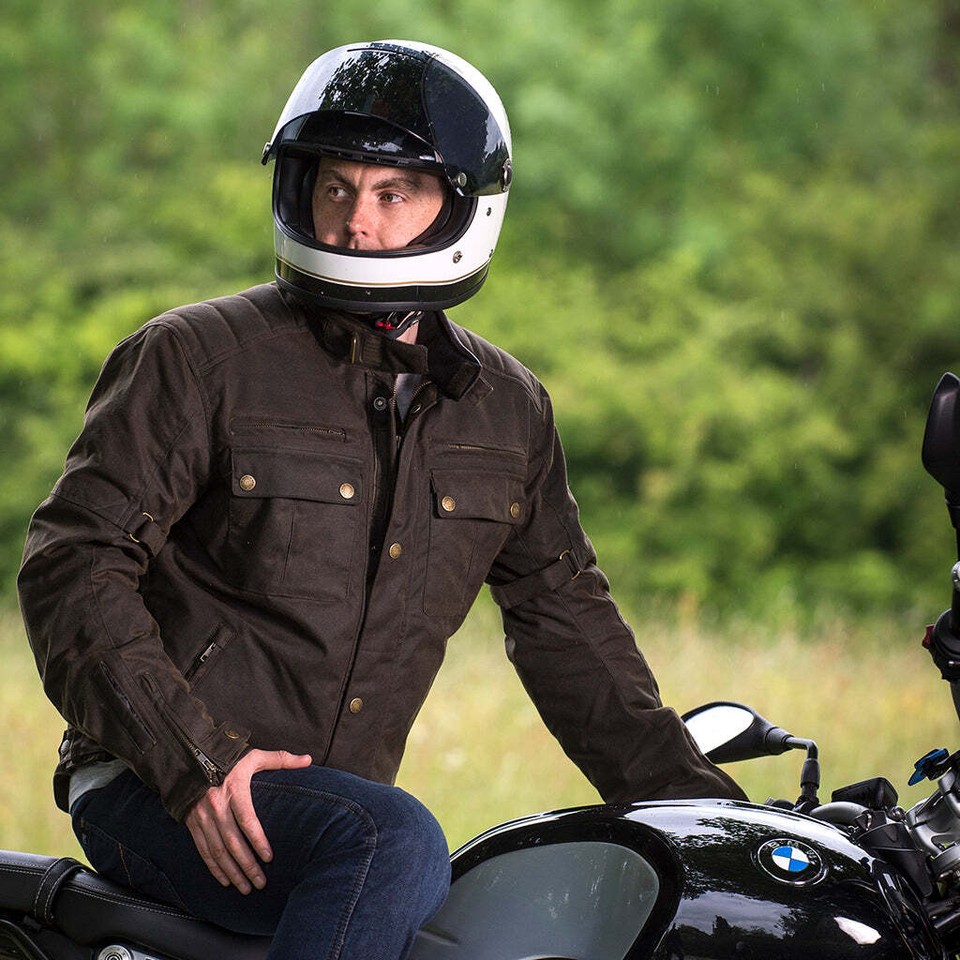 Merlin Barton II Waxed Cotton Mens Motorcycle Biker Riding Jacket ...
